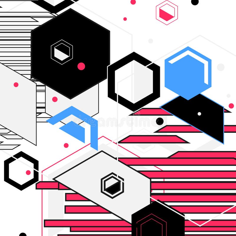 Hexagonal Structure Lattice. Geometric Abstract Background. Chemistry ...