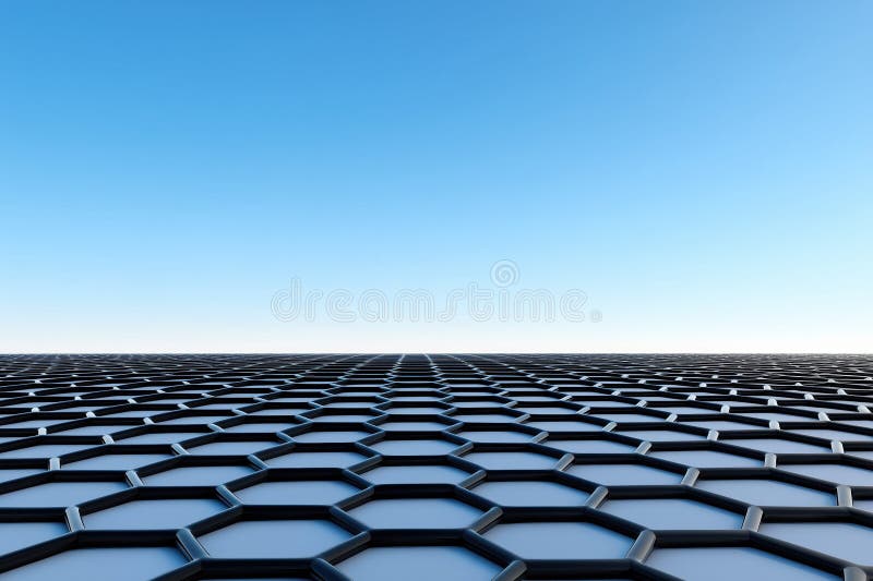 Hexagonal Surface Pattern. Geometric Grid with Metallic Hex Shapes ...