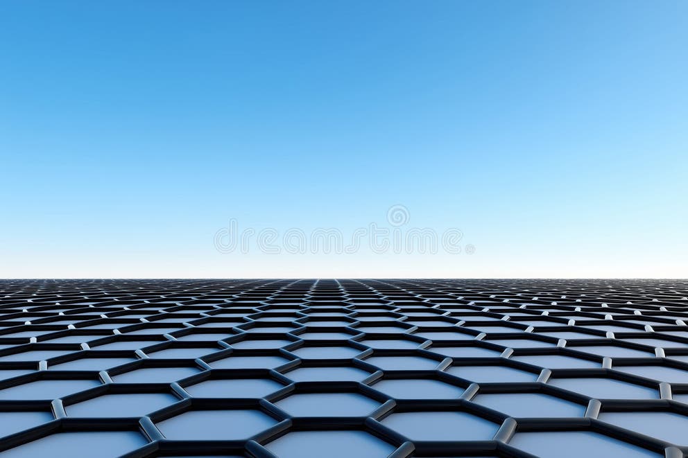 Hexagonal Surface Pattern. Geometric Grid with Metallic Hex Shapes ...