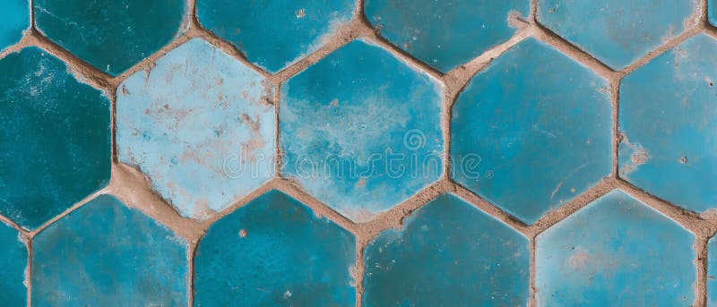 Hexagonal Tile Honeycomb Pattern with Geometric and Natural Elements in ...