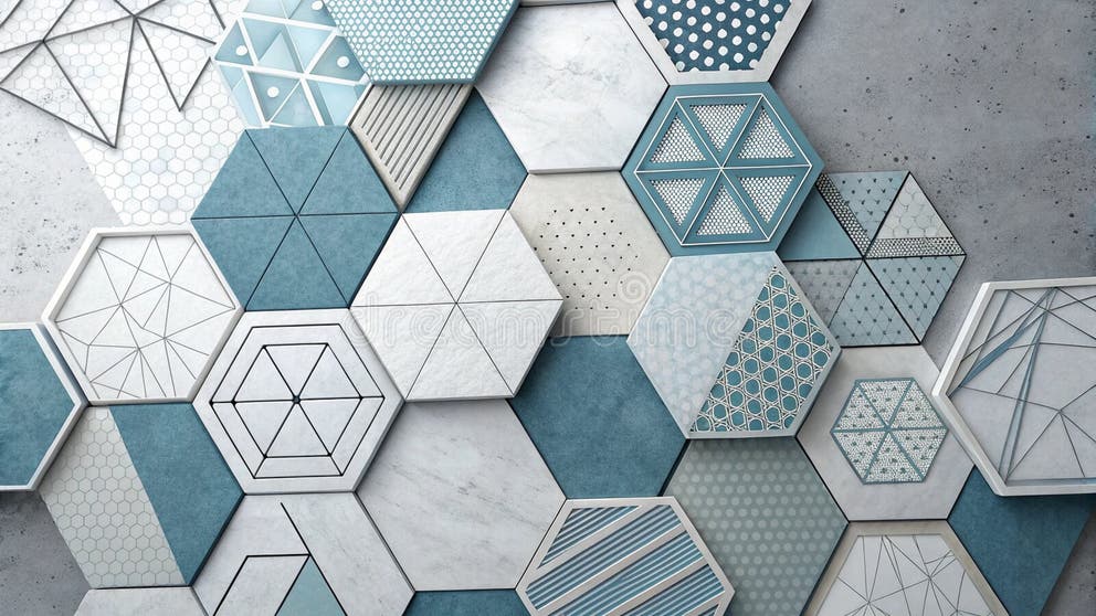 Hexagonal Tile Mosaic Design Texture Stock Illustration - Illustration ...