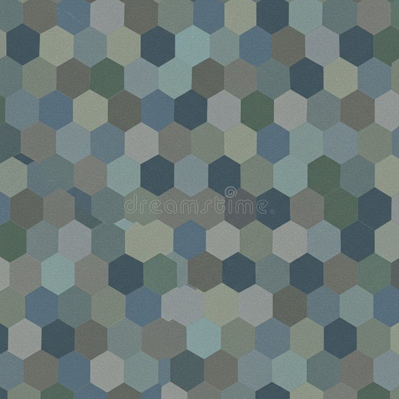 Hexagonal Tile Pattern Featuring a Blend of Muted Blue, Green, and Gray ...