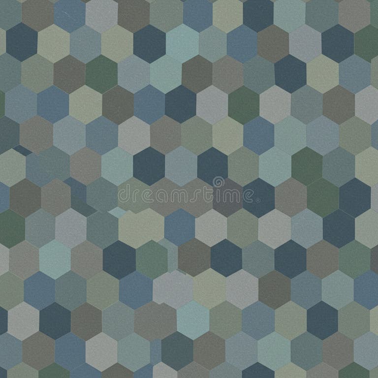 Hexagonal Tile Pattern Featuring a Blend of Muted Blue, Green, and Gray ...