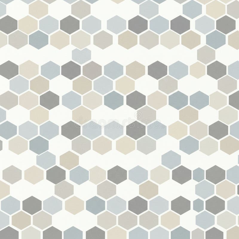 Hexagonal Tile Pattern in Neutral Tones of Gray, Beige, and Blue. the ...