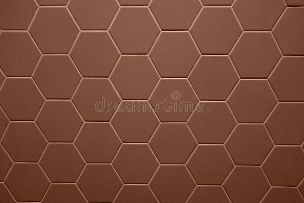 Hexagonal Tile Pattern in Warm Mocha Tone Stock Image - Image of ...