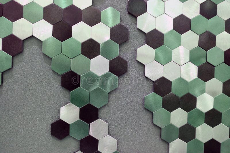 Hexagonal Tile Texture in the Form of Magnets on the Wall Stock ...