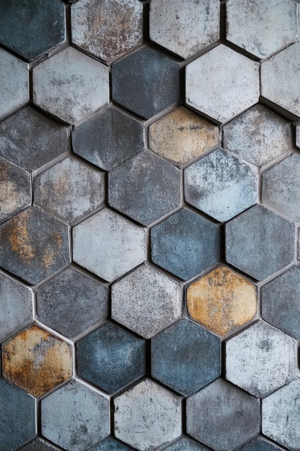 Hexagonal Tile Wall Close Up Stock Image - Image of geometric ...