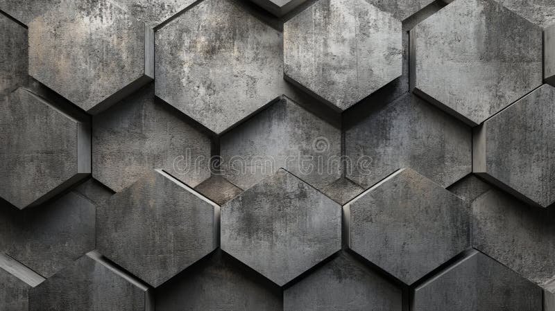 Hexagonal Tiles Arranged in 3D To Create an Illusion of a Futuristic ...