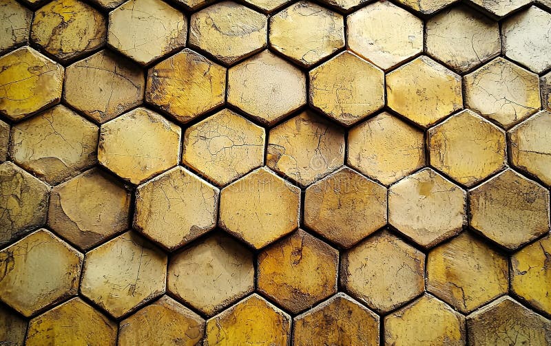 Hexagonal Tiles Arranged in a Honeycomb Pattern Displaying a Rustic ...