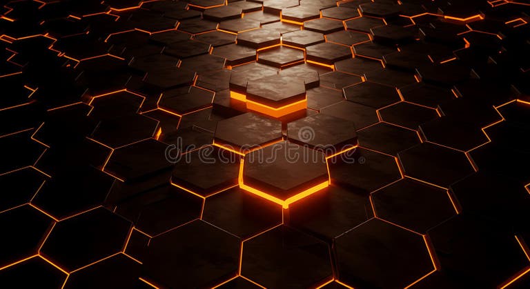 Hexagonal Tiles Arranged in a Pattern Create a Futuristic Surface. the ...