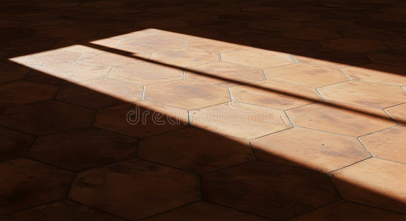 Hexagonal Tiles Floor Basking in Sunlight Beams a Stunning Display of ...