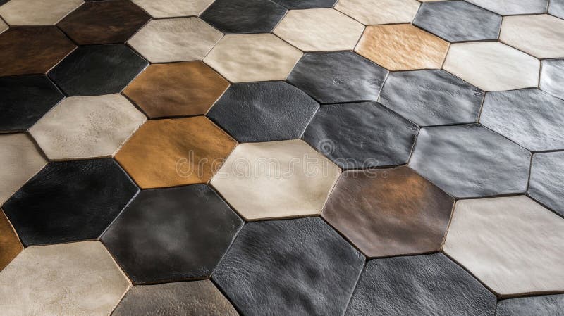 Hexagonal Tiles Floor Texture Pattern Design Stock Illustration ...