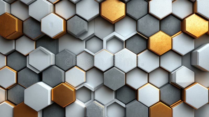Hexagonal Tiles in Varying Textures and Colors Arranged on a Flat ...