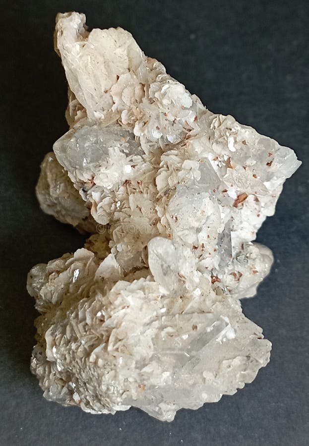 Quartz Crystals Covered in Smaller Scale-like Crystals of Baryte Stock ...