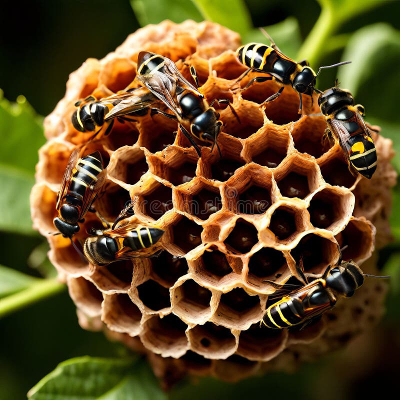 Hexagonal Wasp Nest a Nest Featuring Hexagonal or Geometricaly Stock ...