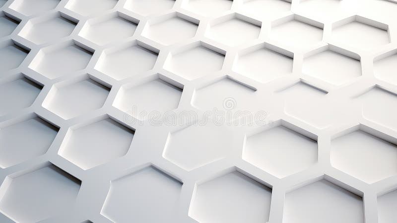 Hexagonal White Geometric Texture Stock Illustration - Illustration of ...