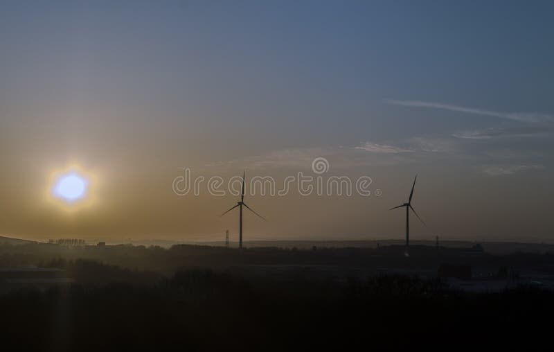 Hexagonal windmill sunset stock image. Image of hexagon - 70211853
