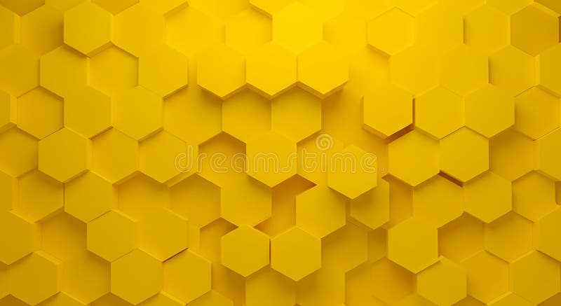 Hexagonal Yellow Tiles Create a Seamless, Three-dimensional Pattern ...