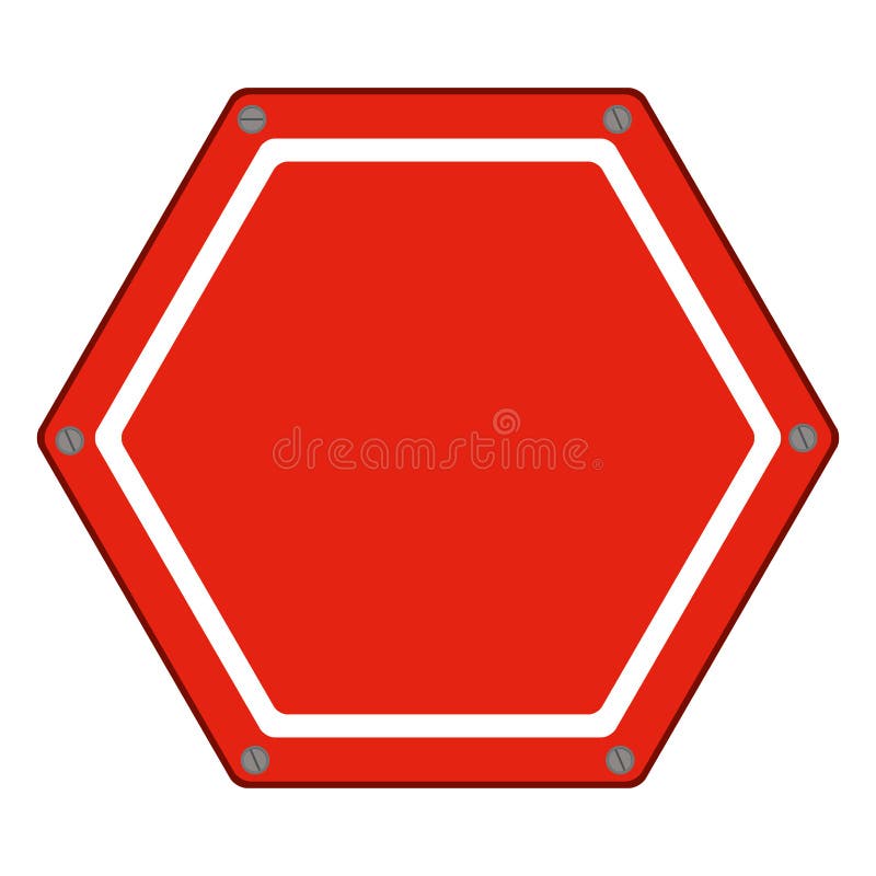 Hexagone Du Rouge De Panneau Routier Illustration de Vecteur ...