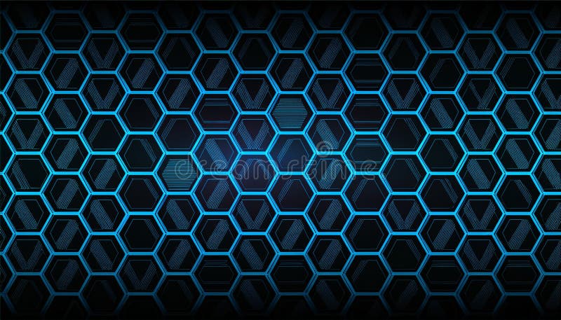 Hexagons on a Dark Background Stock Illustration - Illustration of ...