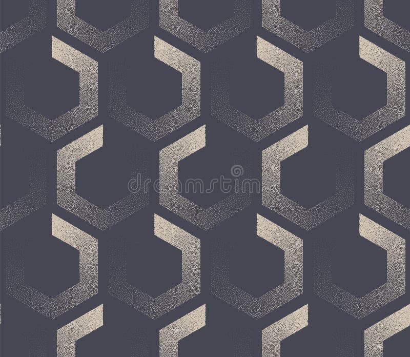 Hexagons Fashionable Seamless Pattern Vector Dot Work Trendy Abstract Background Stock Vector ...