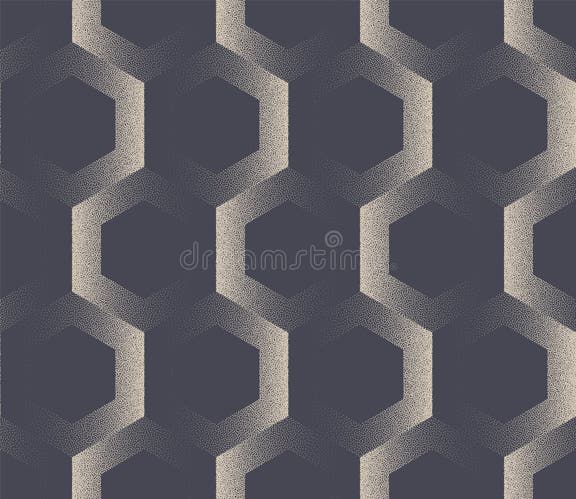 Hexagons Geometric Seamless Pattern Trend Vector Dot Work Abstract ...