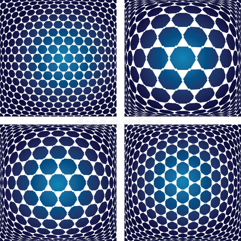 Hexagons Patterns. Abstract Backgrounds Set. Stock Vector ...