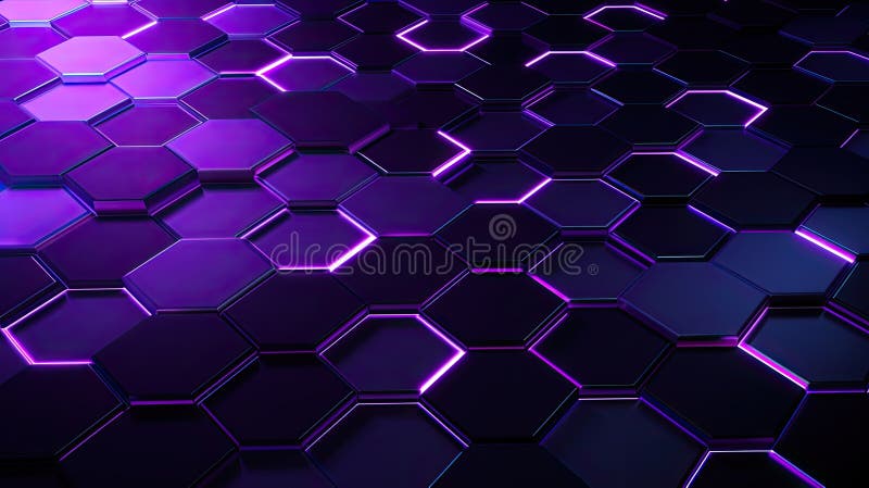 Hexagons Purple Tech Background Stock Illustration - Illustration of ...