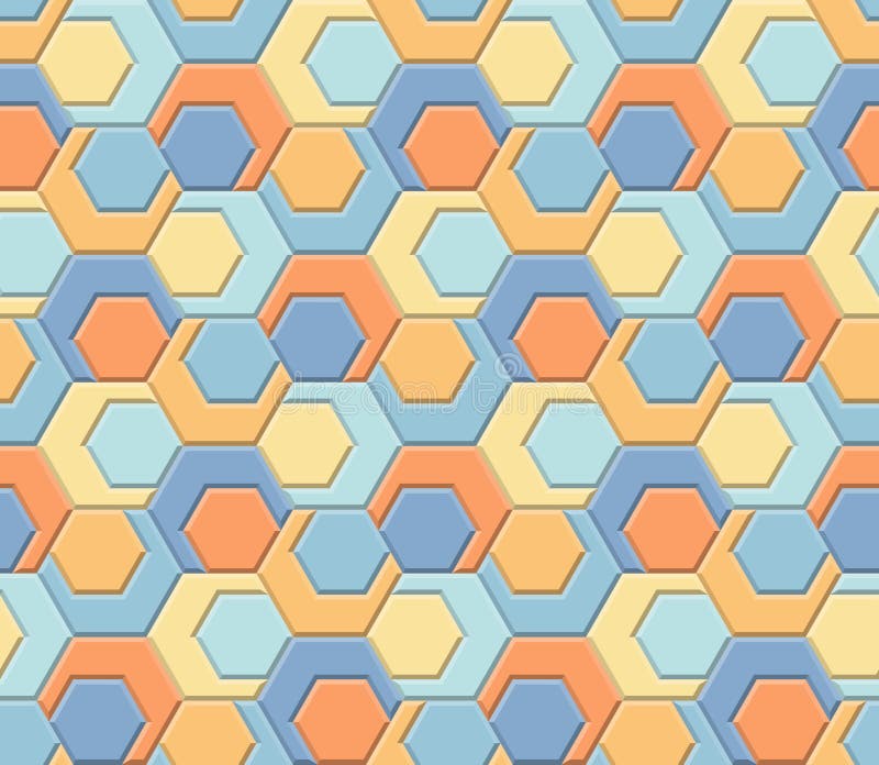 Hexagons and Triangles Seamless Pattern. Vector Geometric Abstra Stock Vector - Illustration of ...
