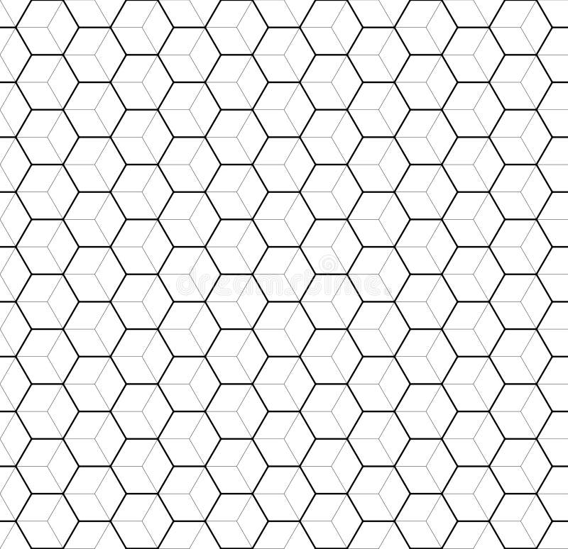 Hexagons with Two Thickness of Stroke. Seamless Pattern Stock ...