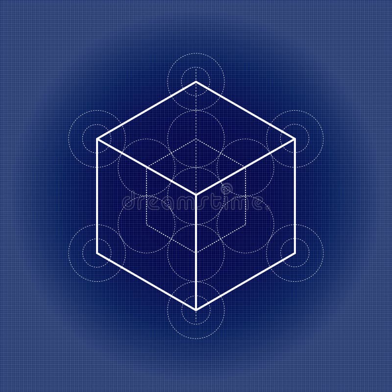 Hexahedron from Metatrons Cube, Sacred Geometry Vector Illustration on ...