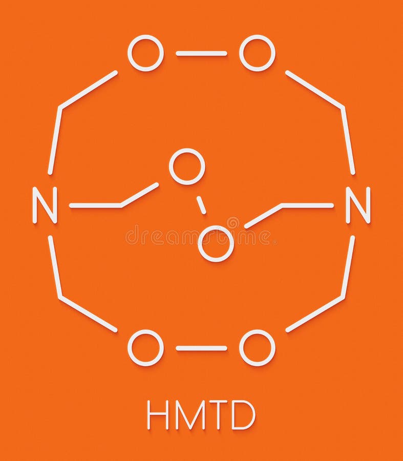 Hexamethylene Triperoxide Diamine HMTD Explosive Molecule. Skeletal ...