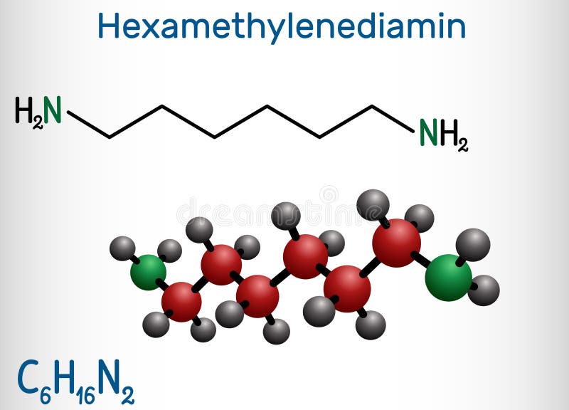 Hexamethylenediamine Diamine Molecule. it is Monomer for Nylon Stock ...