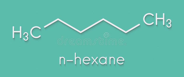 Hexane N-hexane Alkane Molecule. Skeletal Formula. Stock Illustration ...