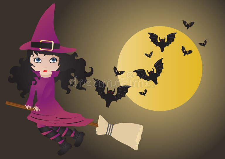 Hexe mit Hieben stock abbildung. Illustration von graphik - 16448907