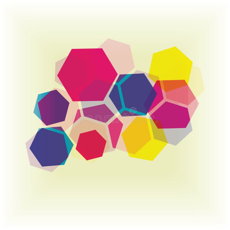 Cuatro Hexágonos En Colores De CMYK Tema De La Impresora Ilustración Del Vector Ilustración del ...