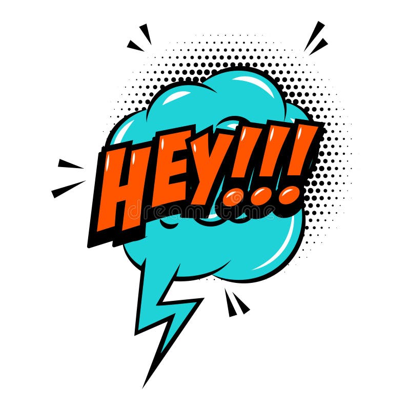 Hey Greeting Pop Art Comic Book Text Speech Bubble Stock Vector ...