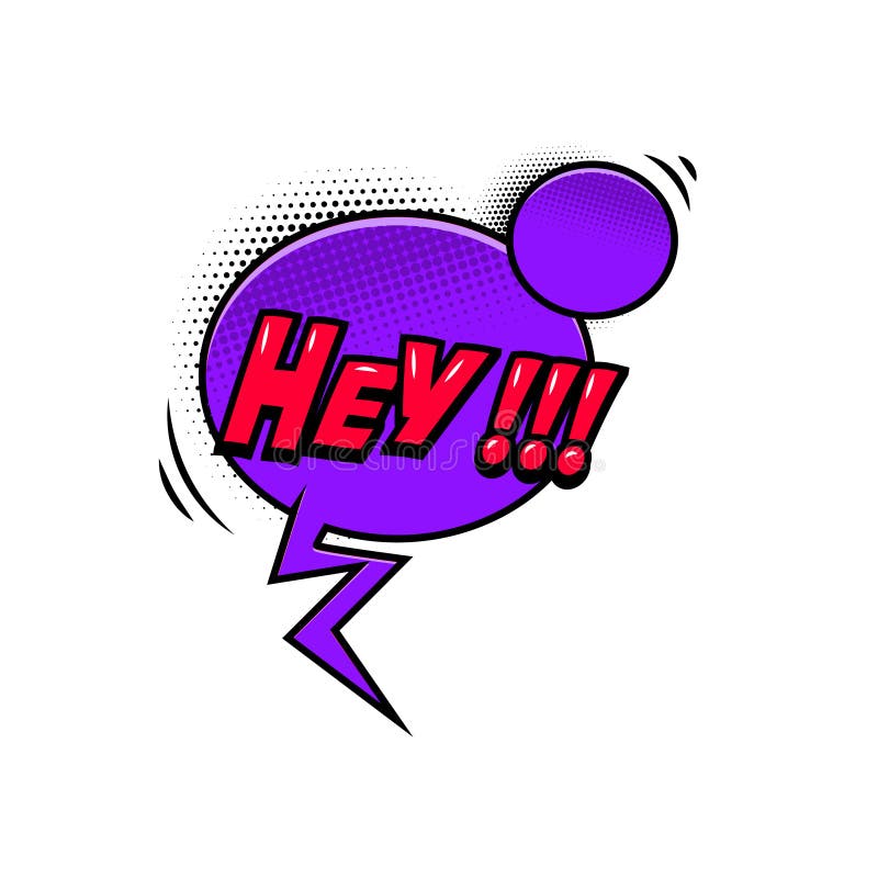 Hey Speech Bubble Retro Style Stock Illustrations – 180 Hey Speech ...