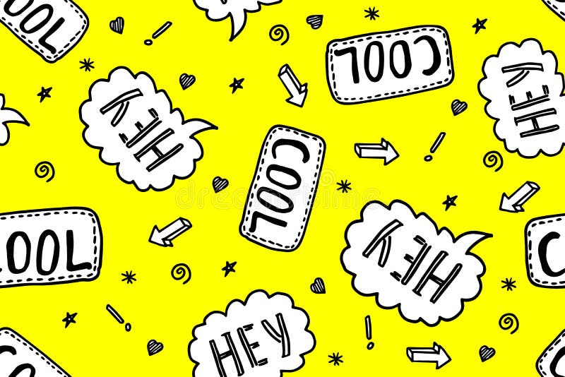Hey Cool Text Message Seamless Pattern. Cute Speech Bubble Wallpaper ...