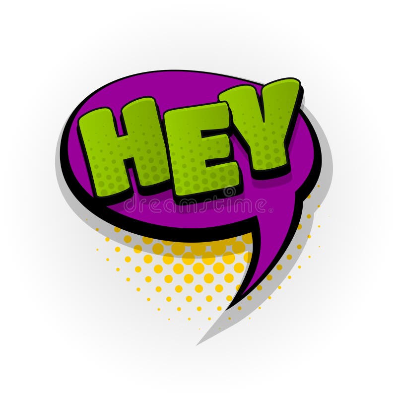 Hey Hi Hello Comic Book Text Pop Art Stock Vector - Illustration of ...