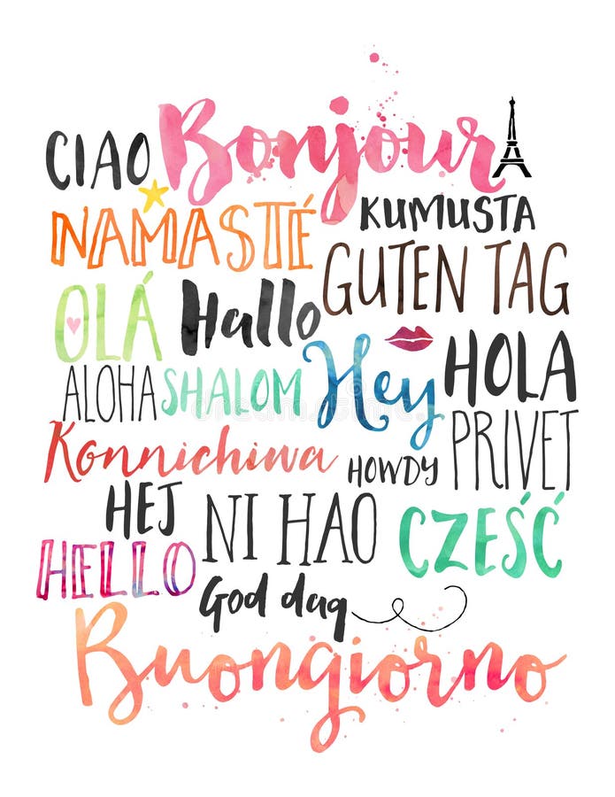 Hey Howdy Hello stock illustration. Illustration of languages - 61201530