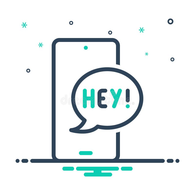 Mix Icon for Hey, Bubble and Hello Stock Vector - Illustration of sign ...
