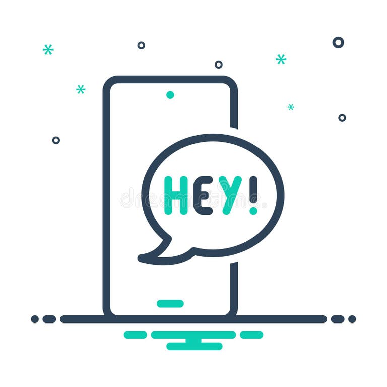 Mix Icon for Hey, Bubble and Hello Stock Vector - Illustration of sign ...