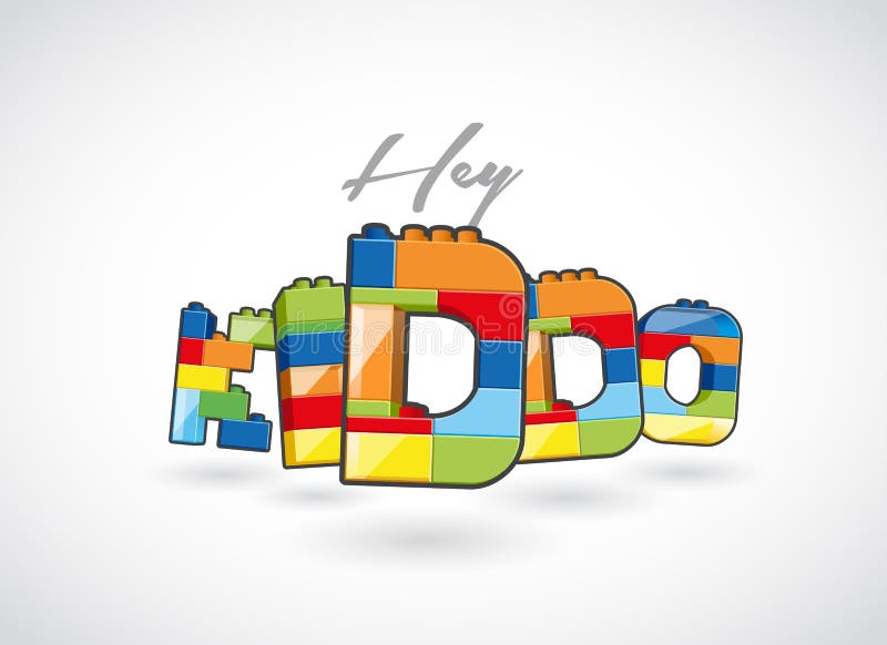 Hey Kiddo Call Out Created of Brick Based Elements. Stock Vector ...