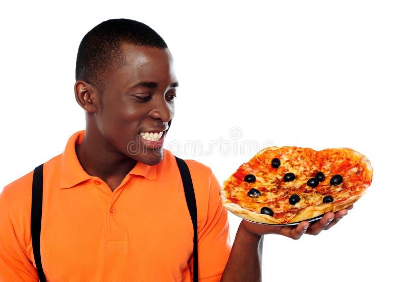 Pizza delivery man stock image. Image of casual, adult - 21238119