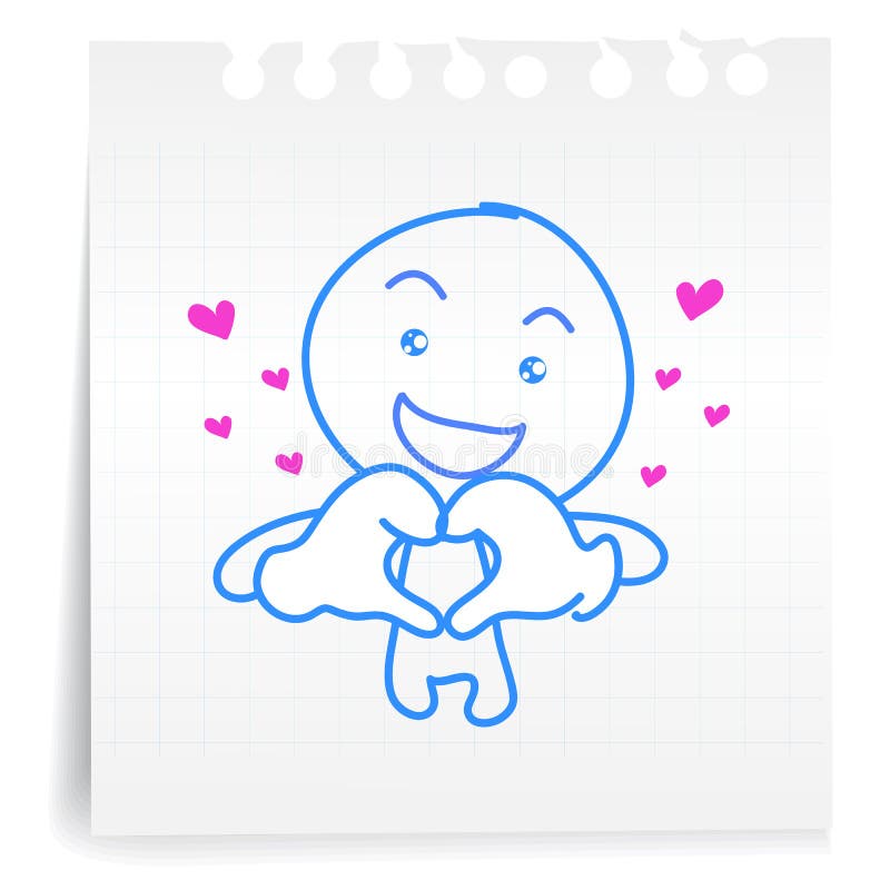 Hey Love You Cartoon_on Paper Note Stock Vector - Illustration of ...