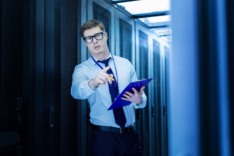 Experienced Operator Making a Report Stock Image - Image of connected ...