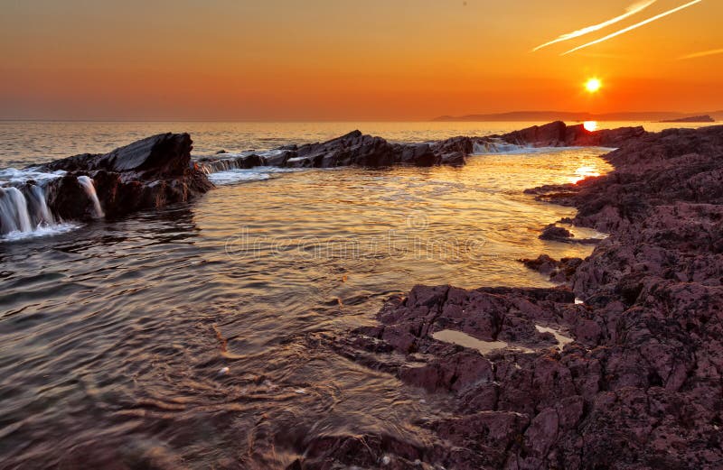Heybrook Bay stock photo. Image of outdoor, clouds, sunset - 23293976