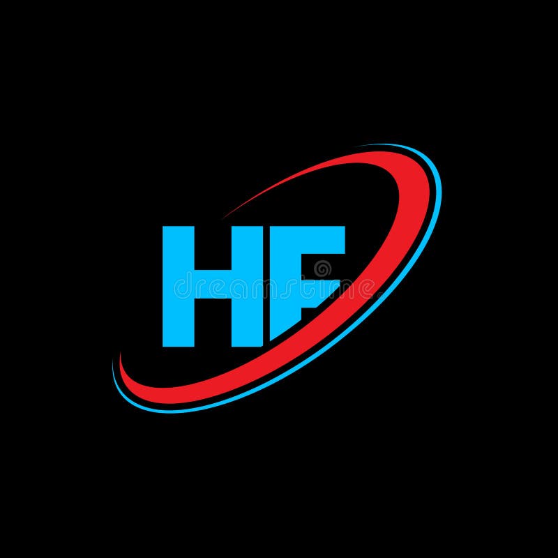 HF H F Letter Logo Design. Initial Letter HF Linked Circle Uppercase ...