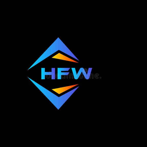 HFW Abstract Technology Logo Design on Black Background. HFW Creative ...